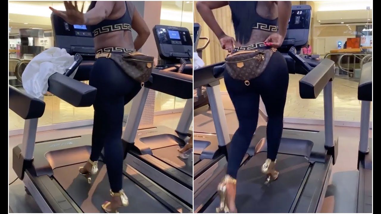 Kash Doll Does Her Gym Workouts In High Heels - YouTube