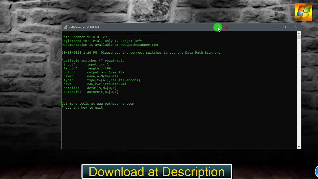 Path Scanner 1.6.0.129 - YouTube