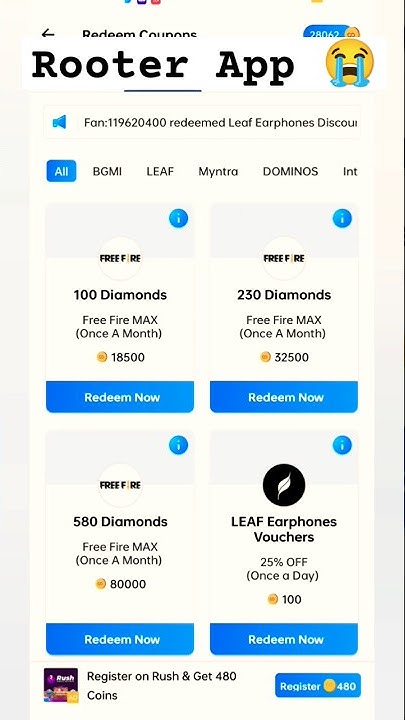 ROOTER APP REWARDS|| ROOTER APP FIX PROBLEM|| COULDN'T TAKE TOP-UP || FREE FIRE TOP-UP || # ...