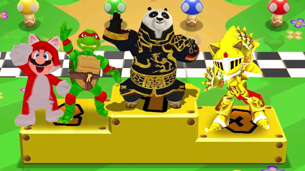 Mario Party 9 MiniGames Cat Mario Vs Raphael Vs Excalibur Sonic Vs Po ...