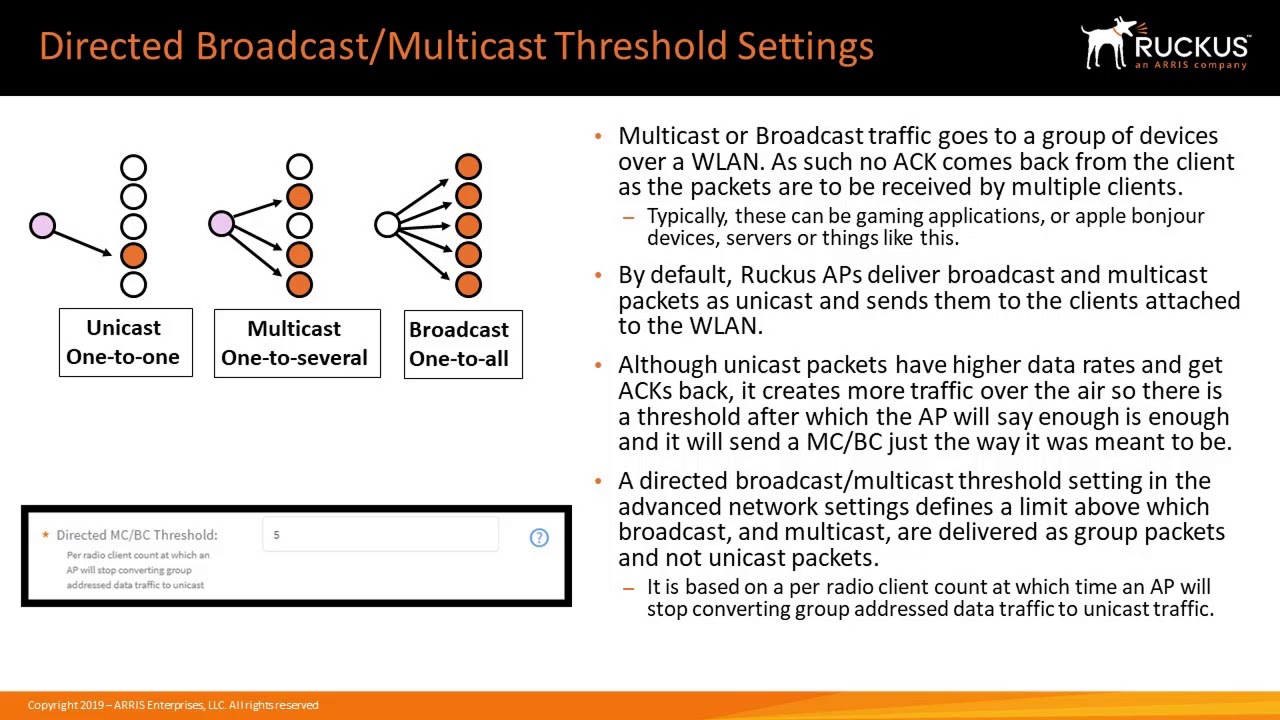 Configuring Directed Broadcast/Multicast traffic threshold- Release -18 ...
