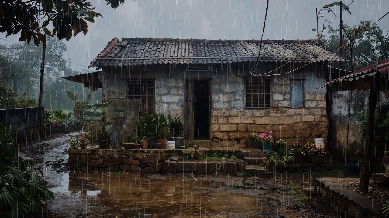 Lonely Old House, Beautiful Countryside on Rainy Day丨Soothing Rain for ...