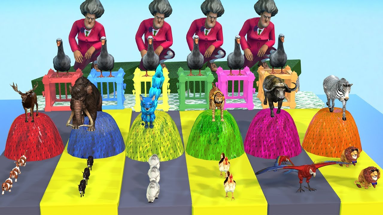 COLOUR 3D Buffalo Animal,MAMMOTH,RED DEER,ROOSTER,ZEBRA,FOUNTAIN ...