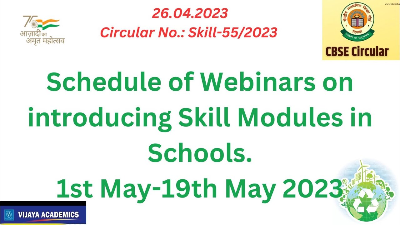 #circular #cbselatestnews / Circular No.: Skill-55/2023 26th April 2023 ...