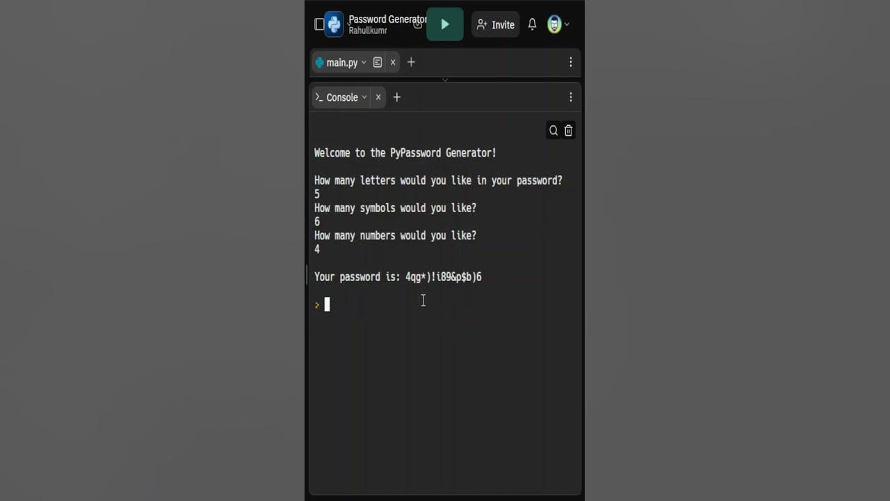 Password Generator Project Python Project Codingrah 100daysofcode Python 100daysofpython 
