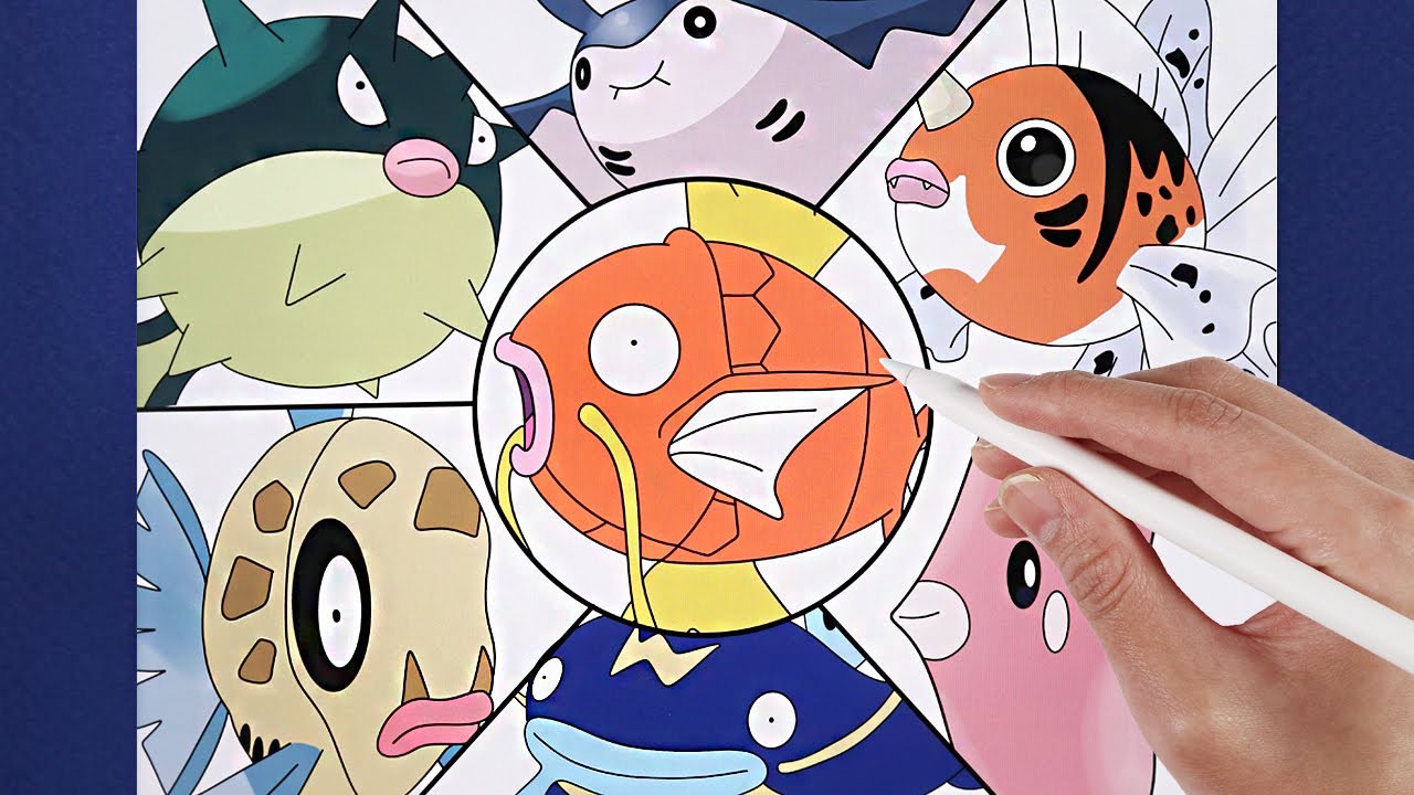 How To Draw pokemon - Fish Pokémon / easy drawing , coloring ...