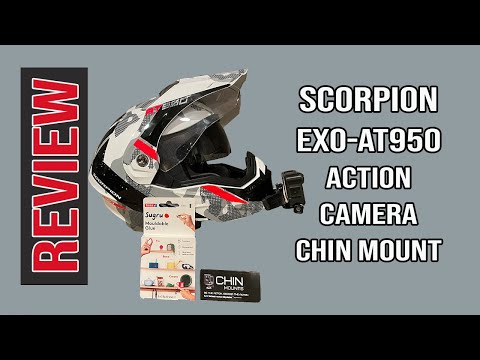 Scorpion EXO-AT950 helmet with a Chin Mounts camera mount using Sugru mouldable glue.