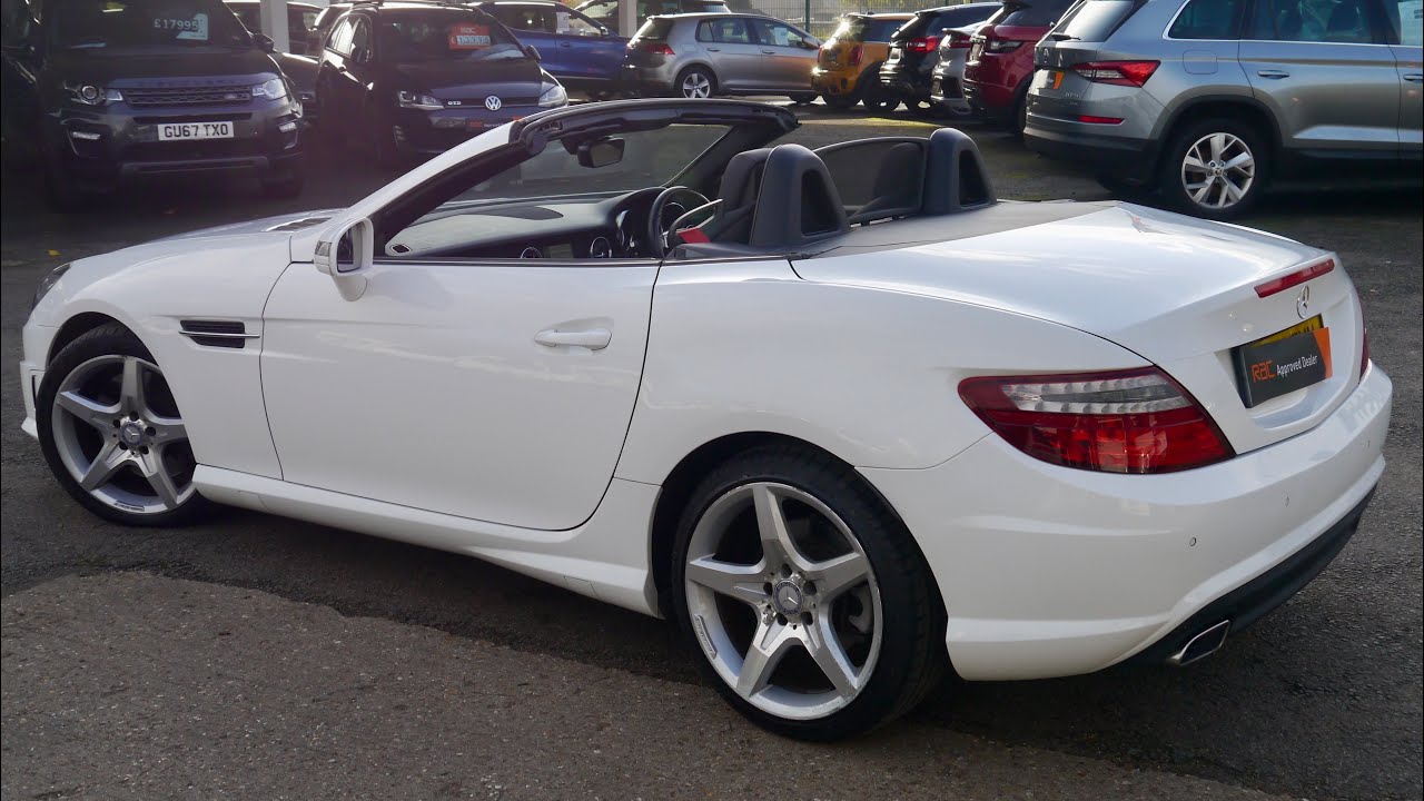 White Mercedes-Benz Open top SLK for sale in Bedfordshire - YouTube