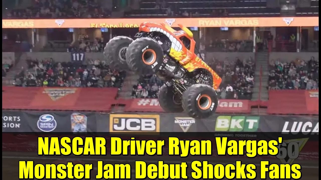 NASCAR Driver Ryan Vargas' Monster Jam Debut Shocks Fans - YouTube