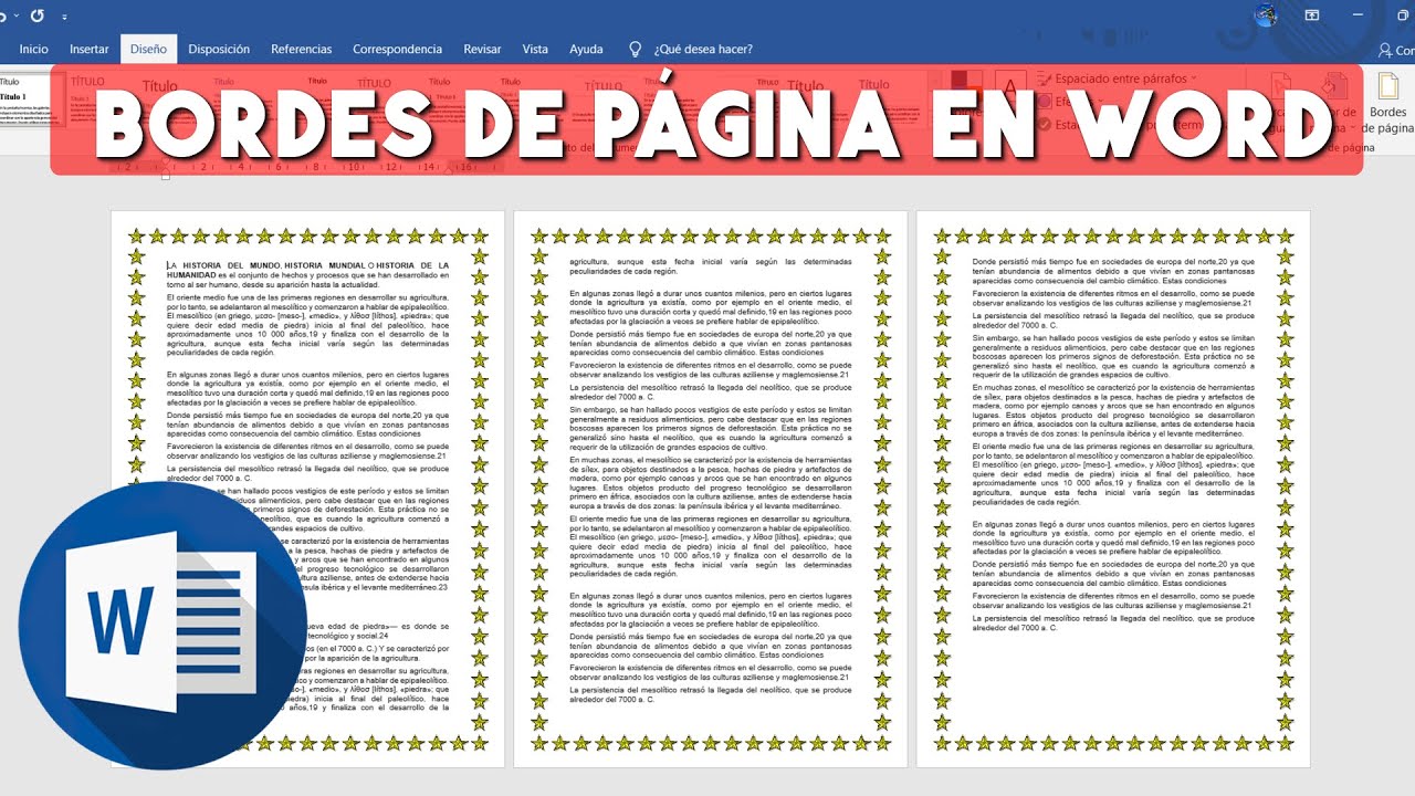 Como Poner Bordes en Word - YouTube