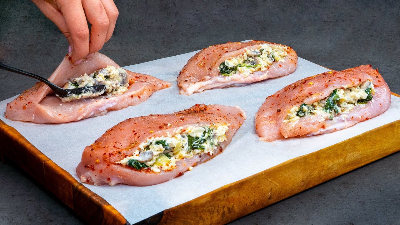 Perfect for any event! Chicken breast pockets, in the oven! - YouTube