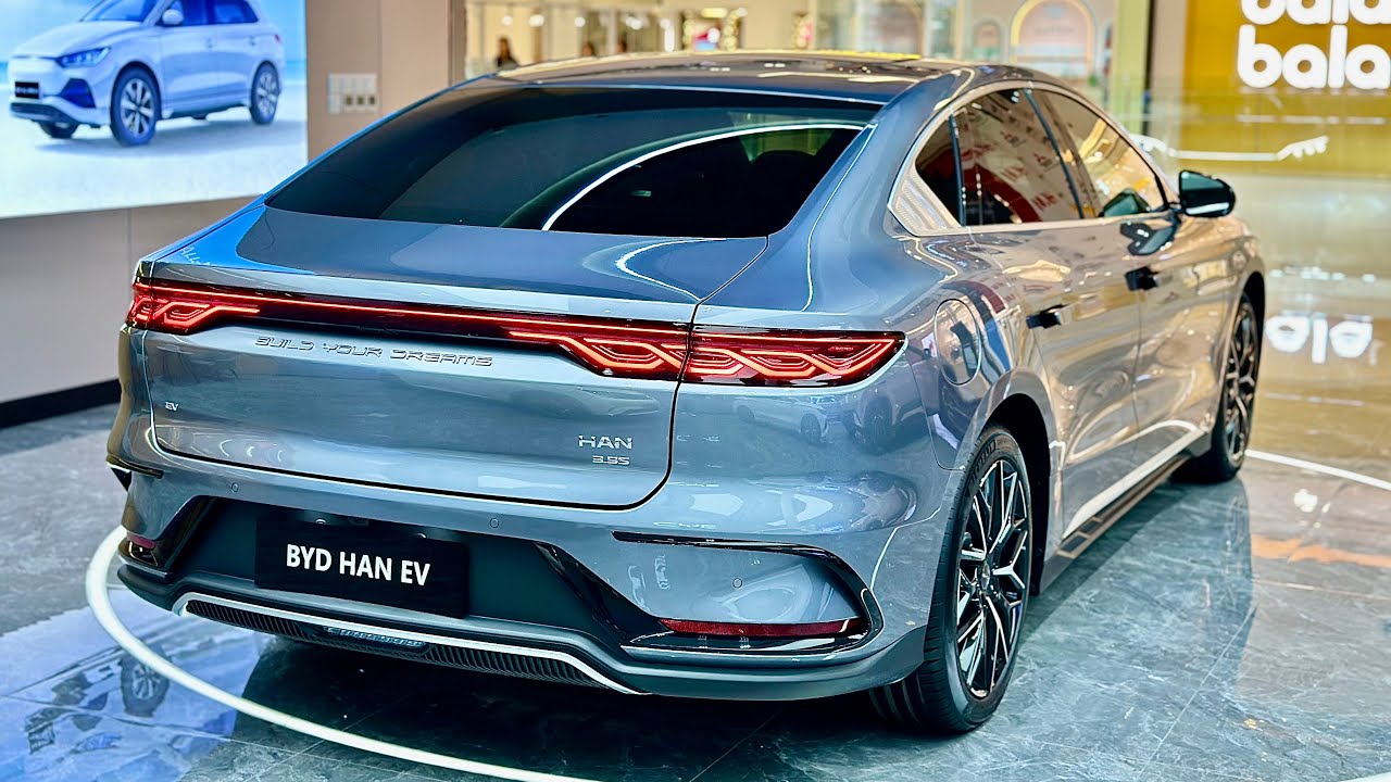 New BYD HAN EV 2024 - 602km Luxury EV | Time Grey Exterior And Interior ...