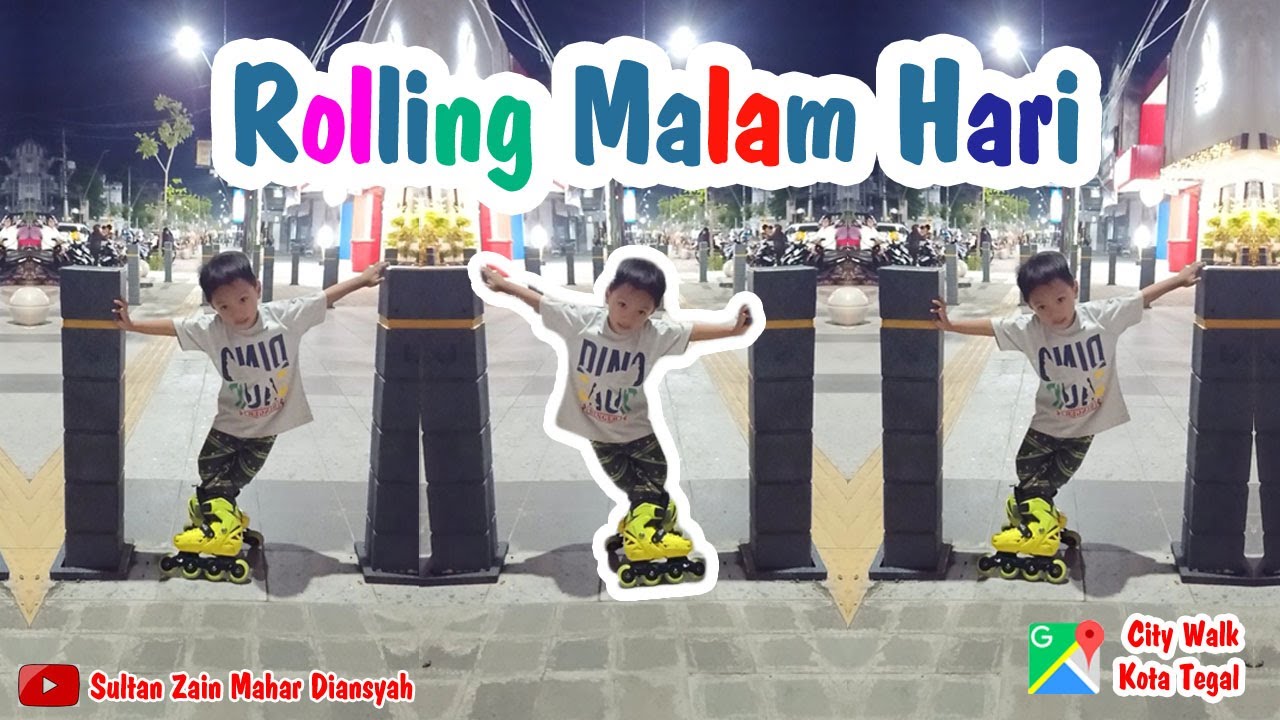Rolling malam anak 3 tahun pake sepatu roda#viral #citywalk # ...
