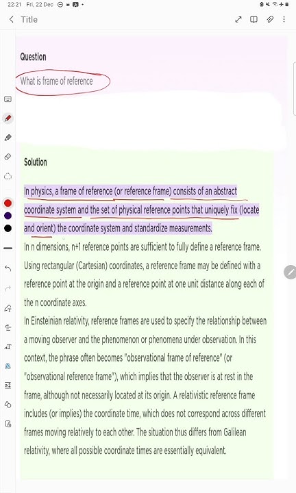 What is frame of reference - YouTube