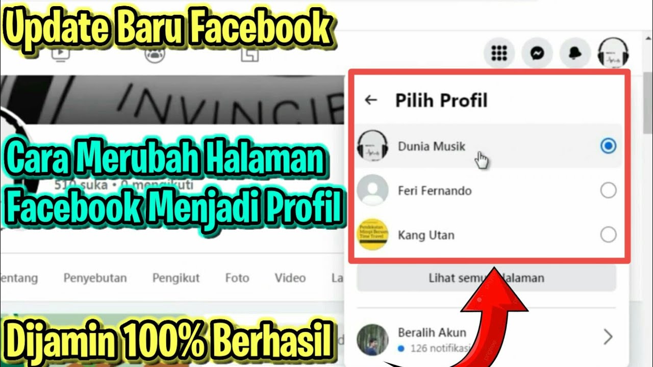 Cara Merubah Tampilan FANSPAGE/HALAMAN Facebook Menjadi PROFIL - YouTube