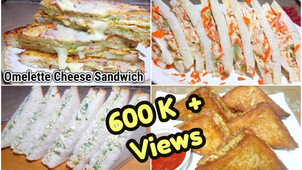 4 Quick And Easy Sandwiches Recipe | Tea Time Snack Recipe - YouTube