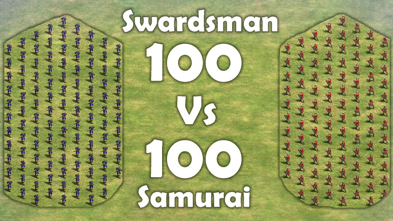 100 Samurai Vs 100 Swordsman || Age of Empires II: Definitive Edition ...