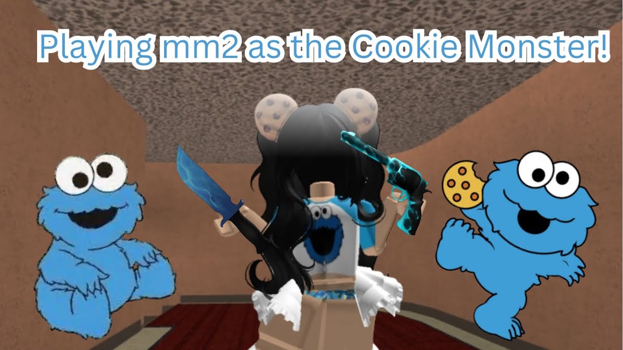 Playing mm2 as the Cookie Monster! (Murder mystery 2) - YouTube
