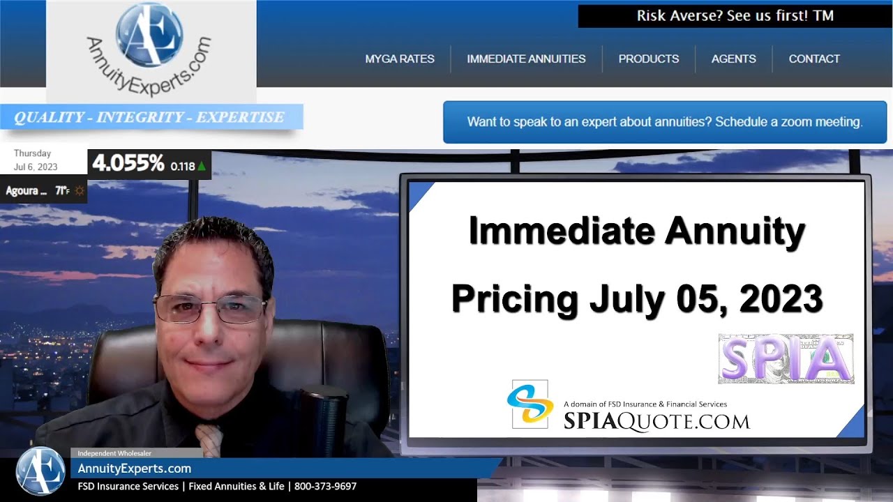 Immediate Annuity SPIA Pricing July 2023 | Rates are up | (A+) rated ...