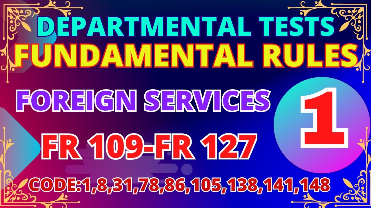 FUNDAMENTAL RULES FOREIGN SERVICES TELUGU PART-1 EOT 141 CODE 8 CODE ...