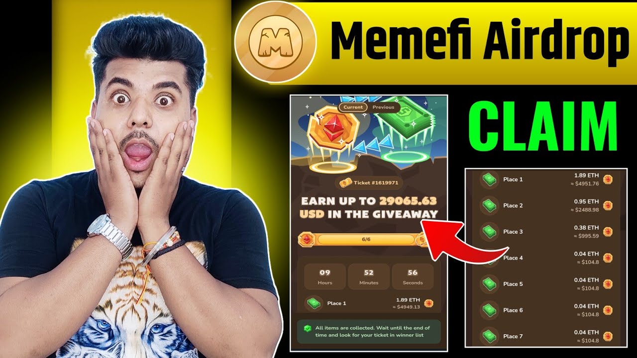 Memefi Airdrop Claim 29336 USD | Memefi Giveaway ETH Kaise le | Memefi ...