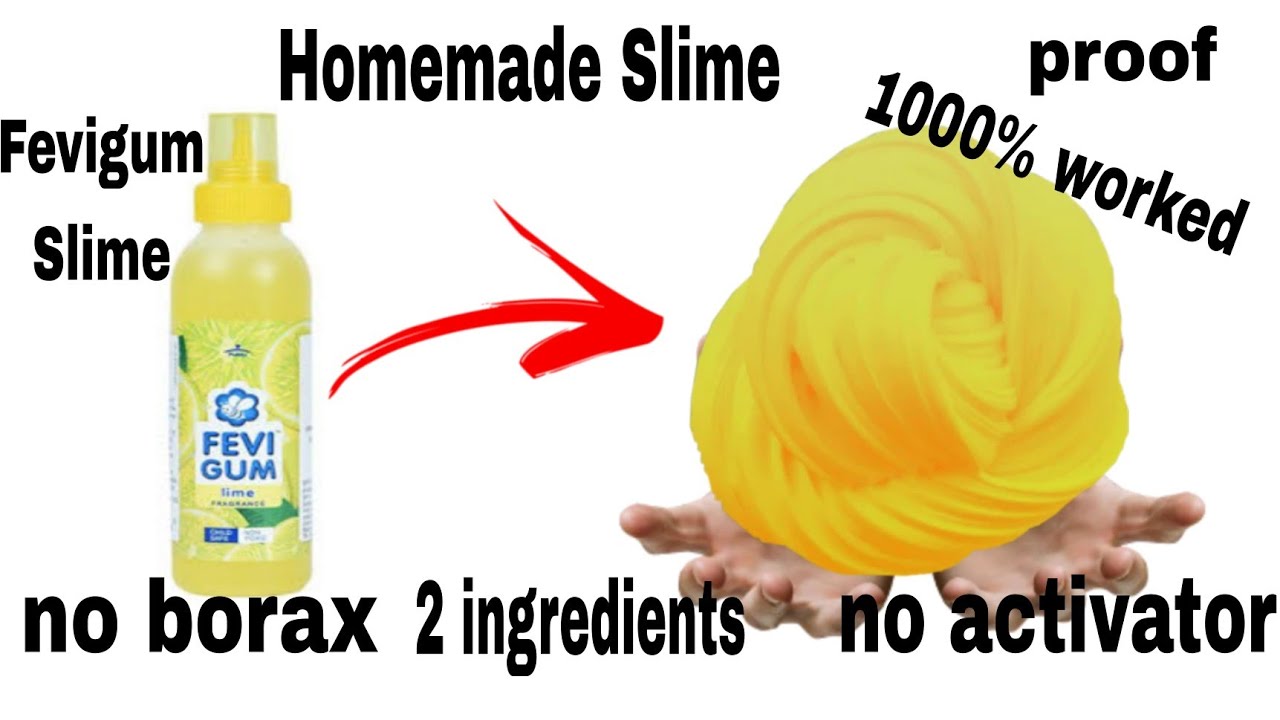 Only 2 ingredients Slime ll no borax! no activator! ll Fevigum Slime ll ...