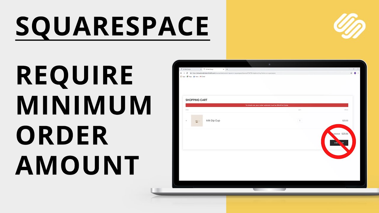 Add a Minimum Order Amount Requirement to Squarespace Checkout - YouTube