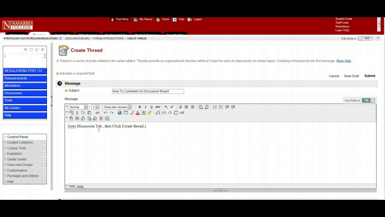 How To Post A comment On Discussion Board - YouTube