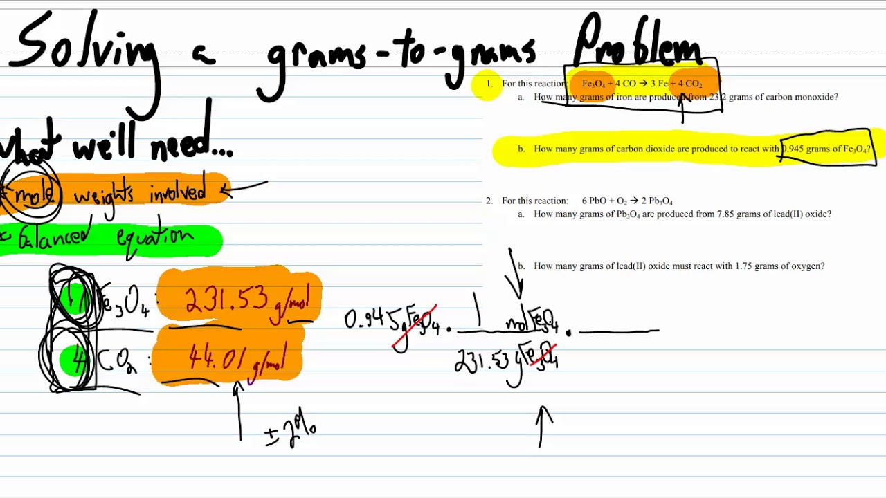 solving a grams to grams problem - YouTube