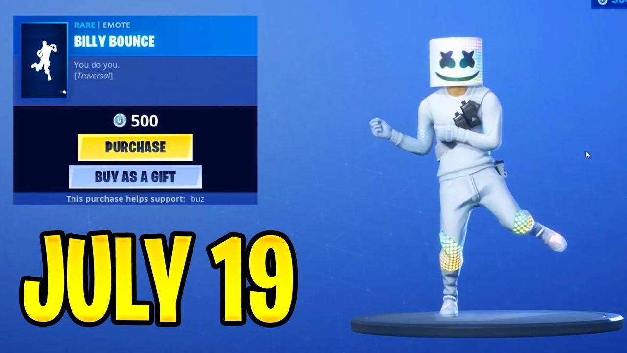 BILLY BOUNCE EMOTE IS BACK! July 19 Item Shop Update! - Fortnite - YouTube