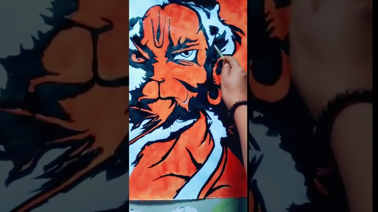 Lord Hanuman painting/abstract painting of lord Hanuman - YouTube