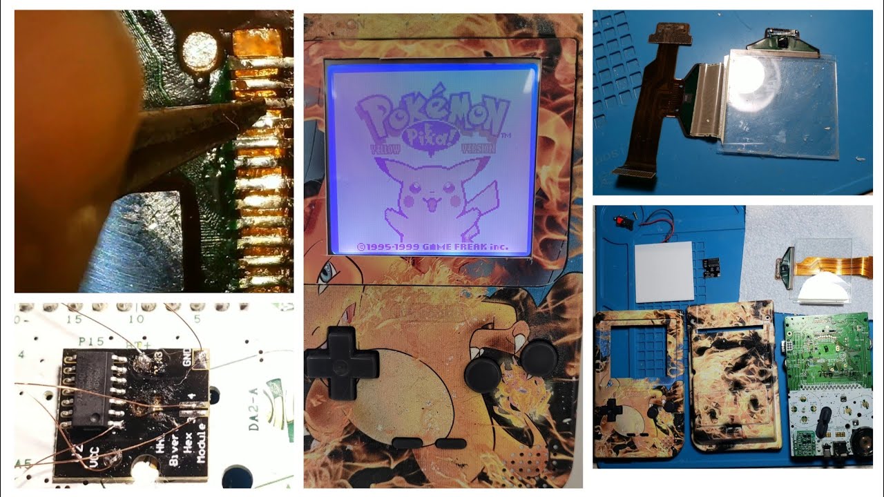 Nintendo (GBP)Game Boy Pocket Mod- backlight with bivert chip install ...