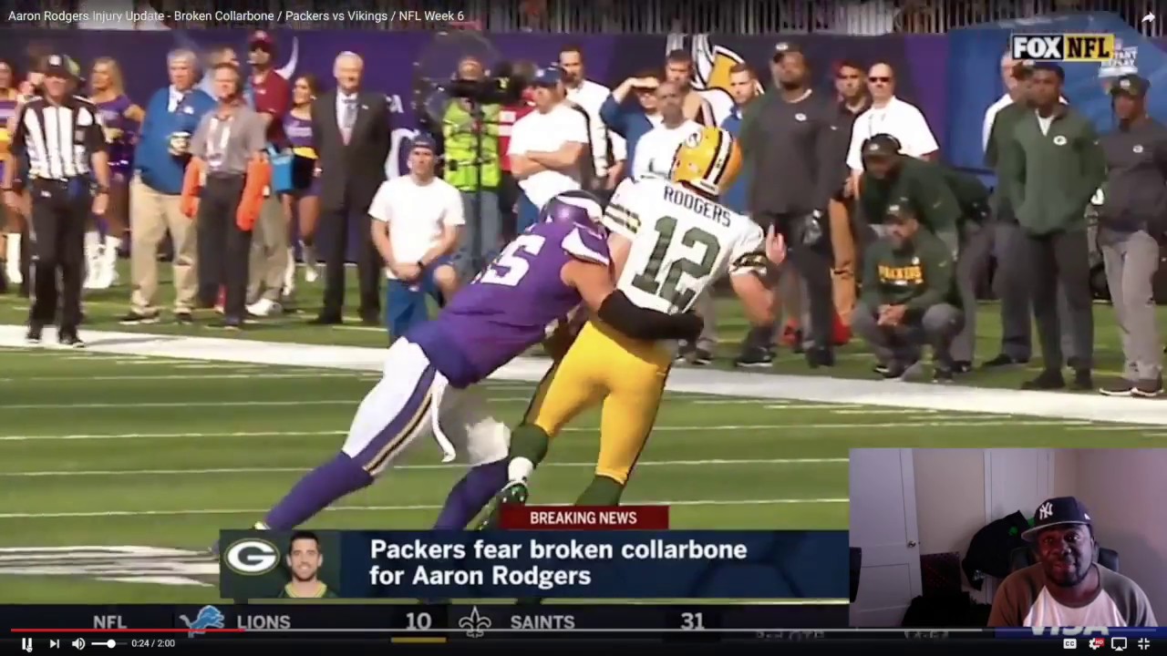 NFL IS FIXED AARON ROGERS INJURY LATE HIT? - YouTube