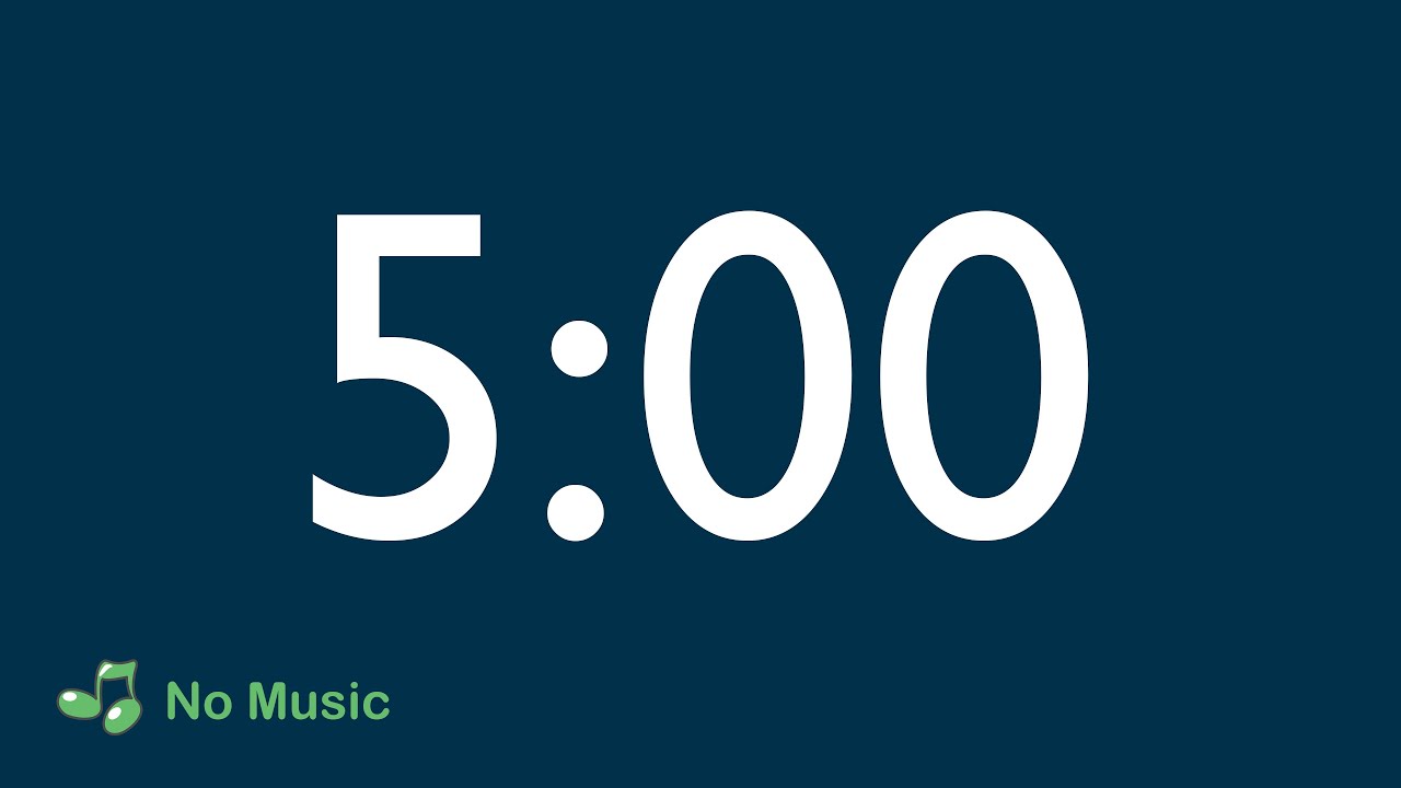 5 Minute Timer with Simple Beeps - No Music - YouTube