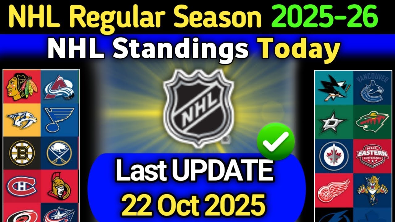 NHL Standings 2025 | last update 22 Oct 2025 | NHL Hockey Standings ...