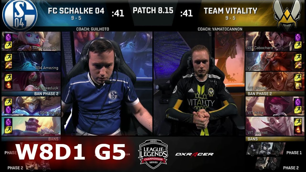 FC Schalke 04 vs Vitality | Week 8 Day 1 S8 EU LCS Summer 2018 | S04 vs ...