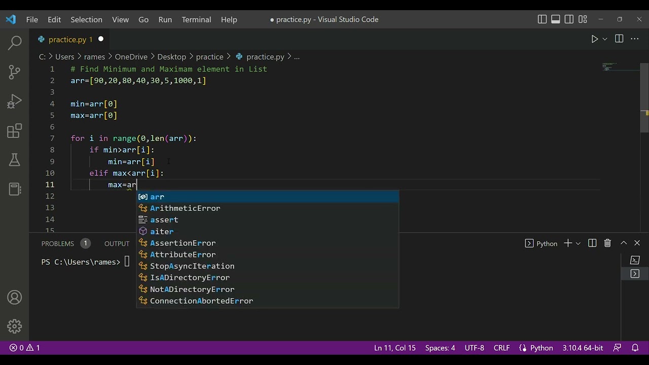 Python Interview Program Find Minimum And Maximum Element In List Python Interview Program Find Minimum And Maximum Element In List