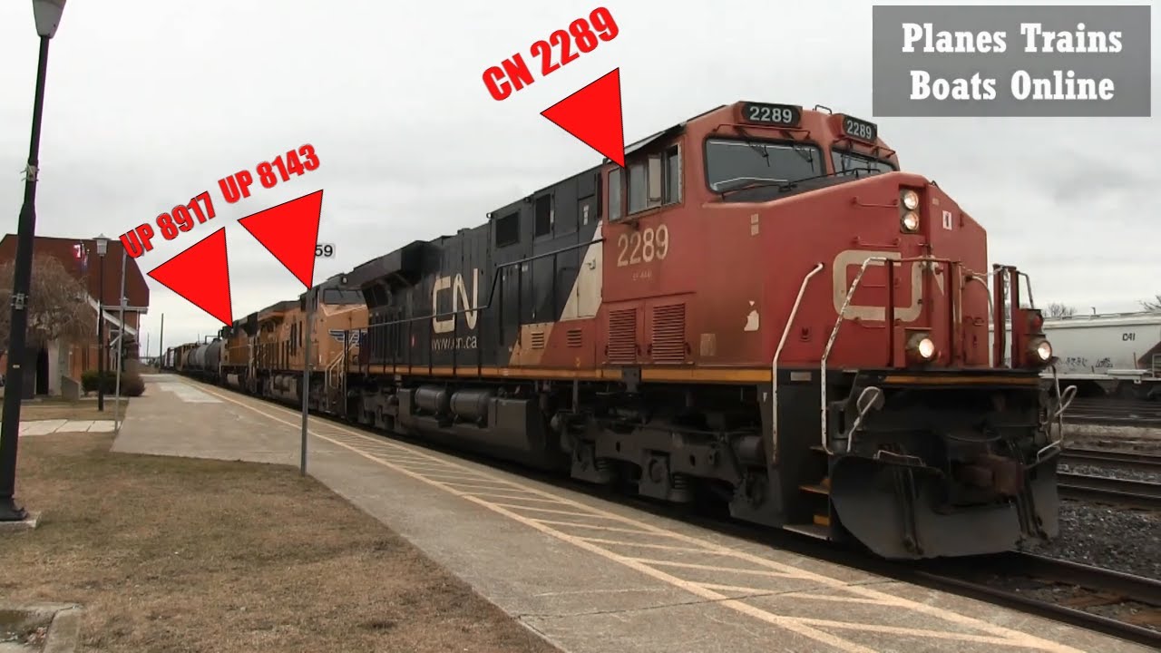 Canadian National & 2 Union Pacific LED - CN 2289 UP 8143 & UP 8917 ...