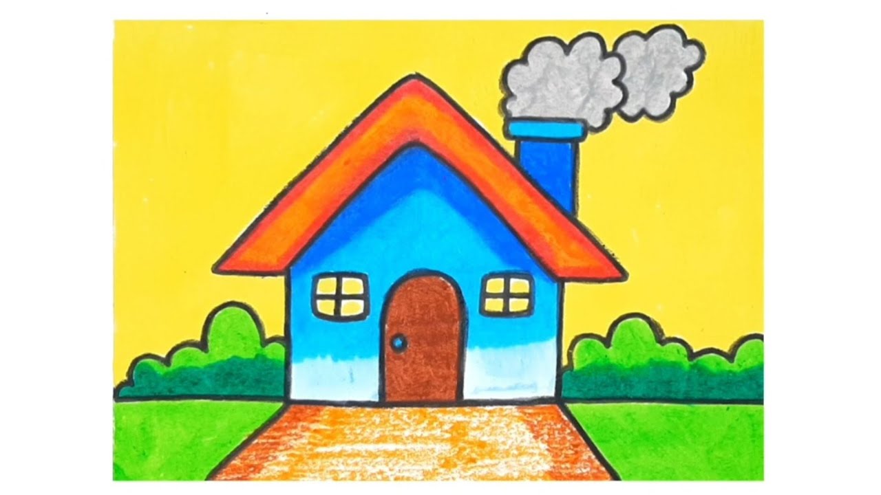 House Scenery Drawing Easy | house drawing easy step by step ...
