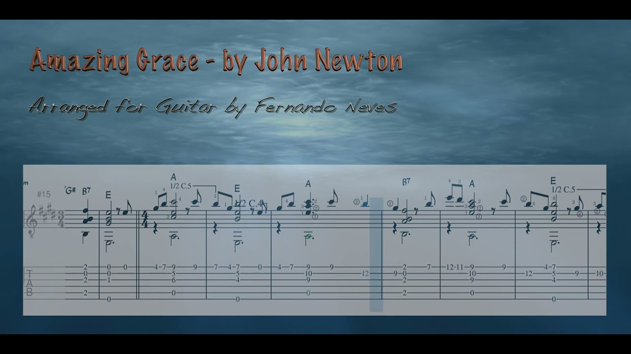 🎸 Amazing Grace Guitar Fingerstyle Arrangement [Score, Tab and Chords ...