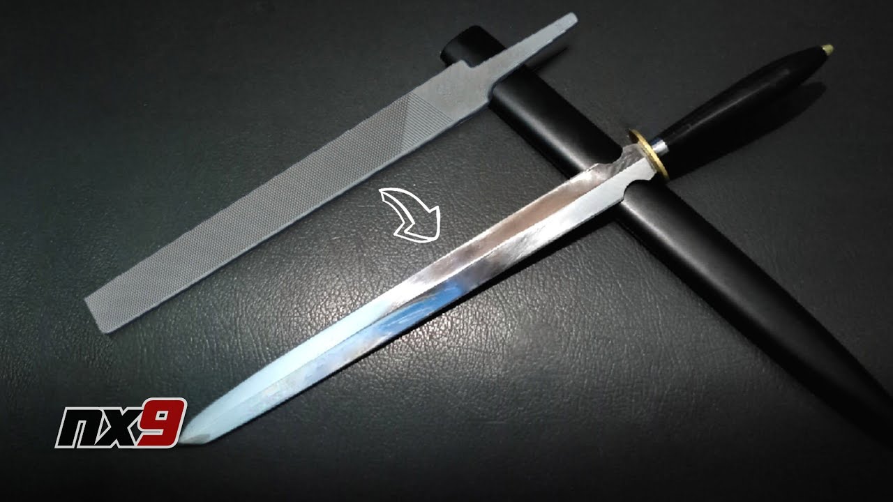 make a small sword from a 10 inch file | mini long sword | - YouTube