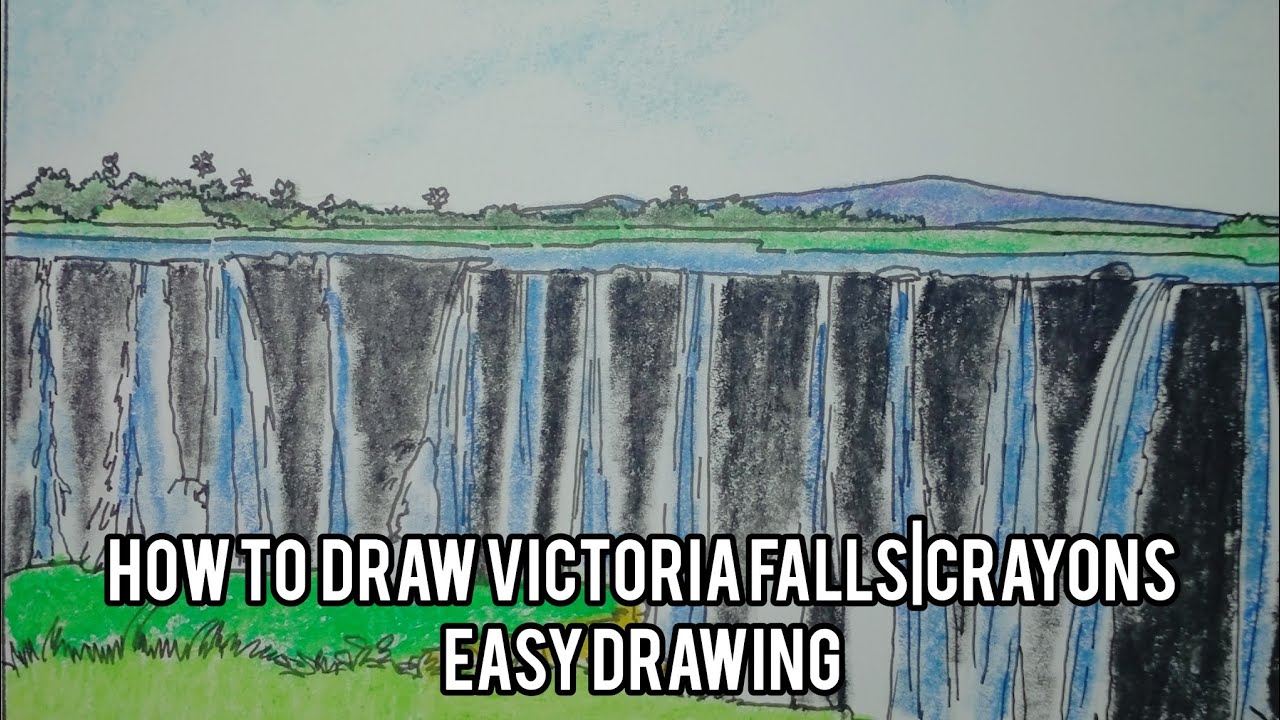 How to draw Victoria Falls|Crayons - YouTube