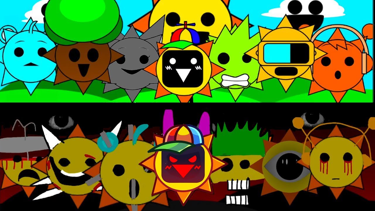 Incredibox Sprunki - All Mr.Sun Version | Normal Version Vs Horror ...