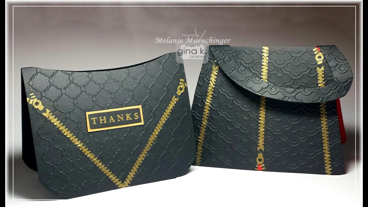Creating Fabulous Purse Cards with a Zipper Stamp - YouTube