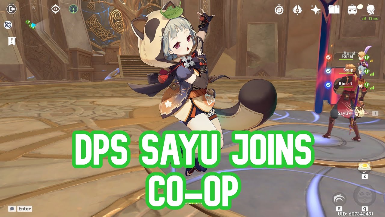 DPS Sayu Showcase in Co-Op Genshin Impact 2.2 - YouTube