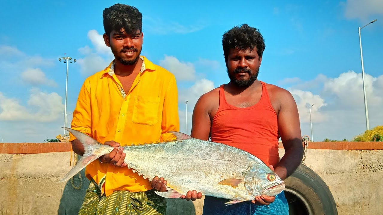 8kg சுவையான சுட்ட கட்டா மீன்/ Baked sea fish | fun with my friends ...