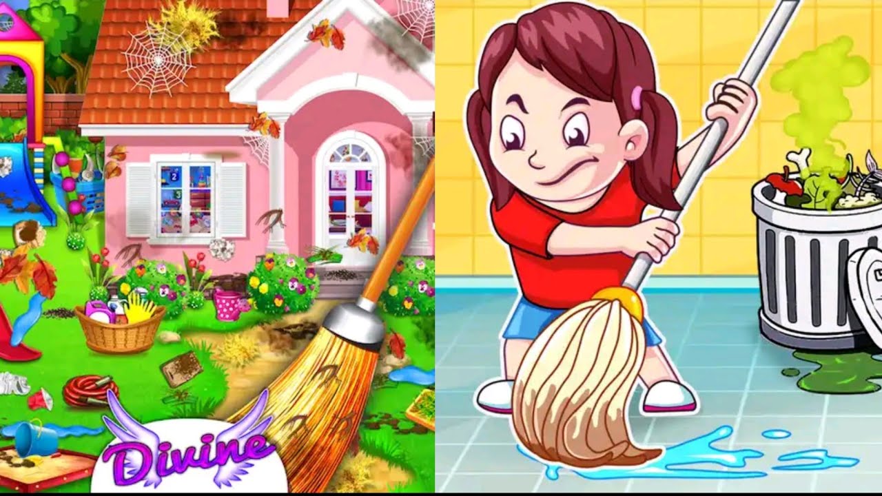 Sweet Home Cleaning Game||@kidsgamejunction||big house Cleaning ...