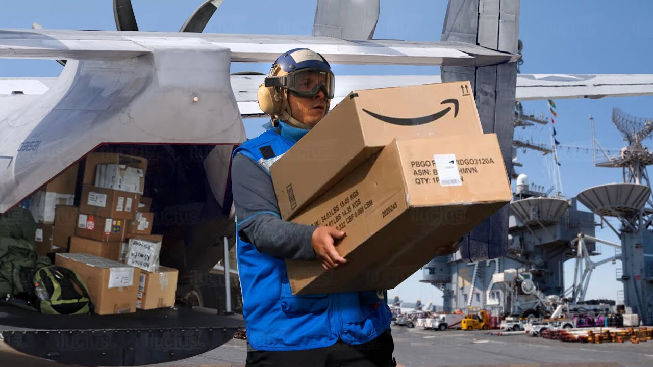 How US Aircraft Carrier Receives Amazon Deliveries in Middle of The ...
