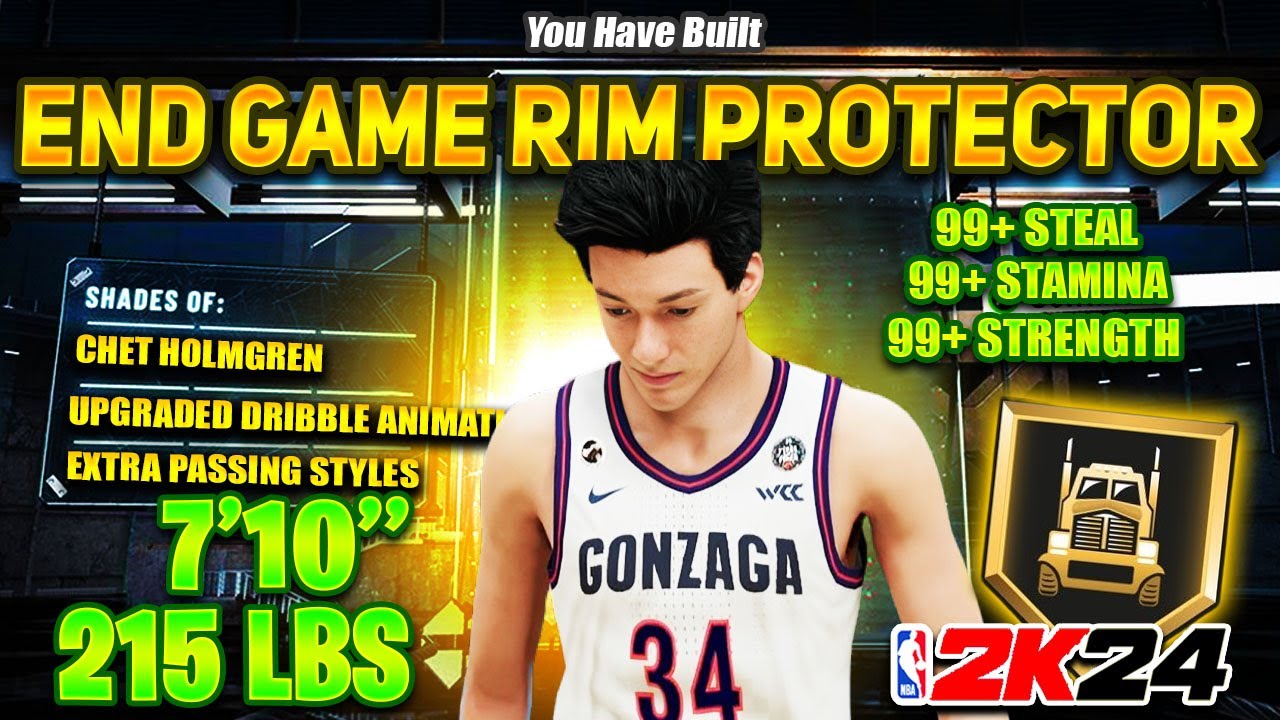 The MOST TOXIC ‘END-GAME RIM PROTECTOR’ Build To Make For NBA 2K24 ...