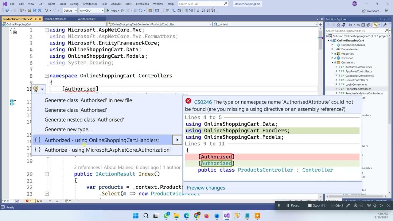230810 08 42 AM Custom Authentication in ASP Net Core 7 - YouTube